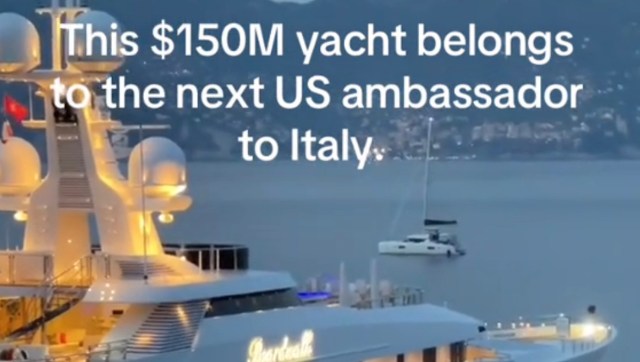 Onlooker captures video while walking past 'tacky' yacht owned by ...