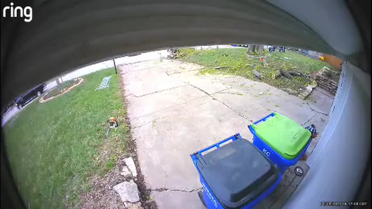 Man unexpectedly falls into front yard captured on security camera in ...