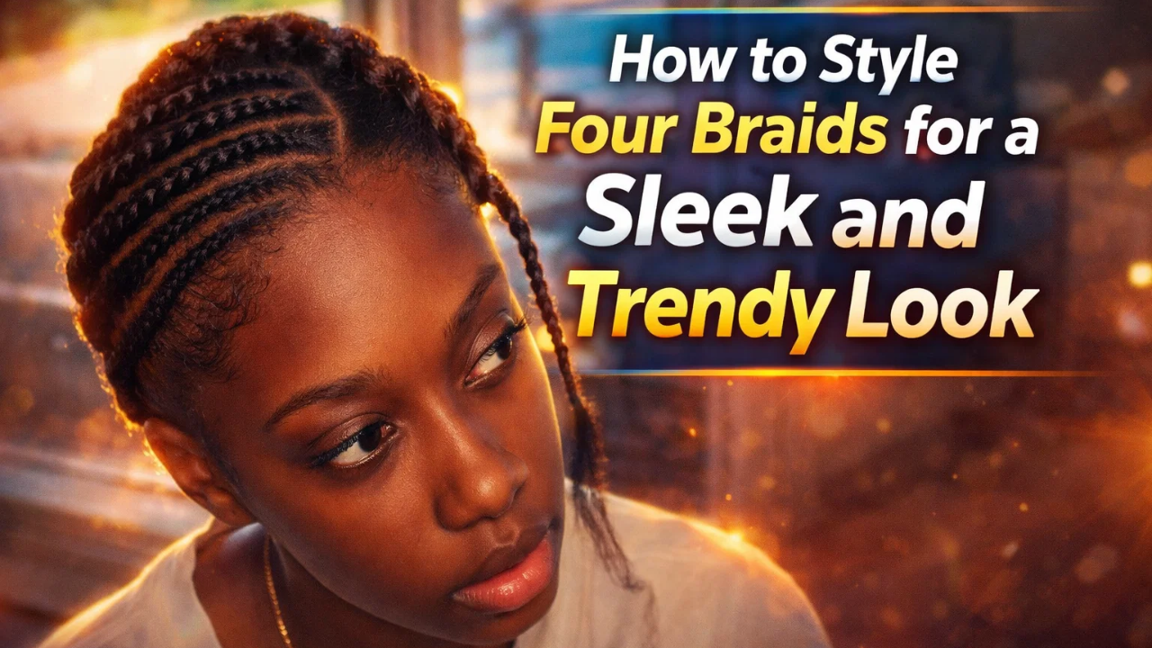 How to style four braids for a sleek and trendy look