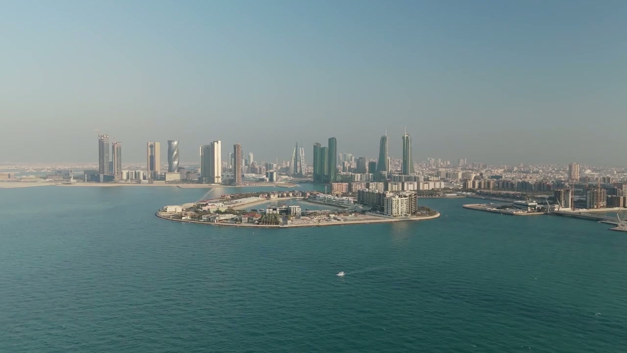Drone over Manama: Capital of Bahrain and strategic trade hub