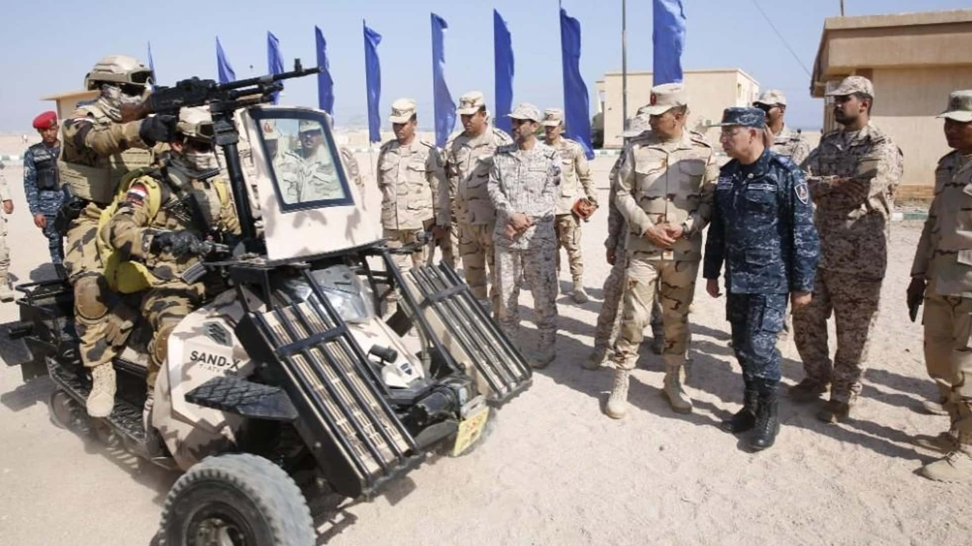 This Egyptian Army ATV is actually a Polaris snowmobile with wheels and ...