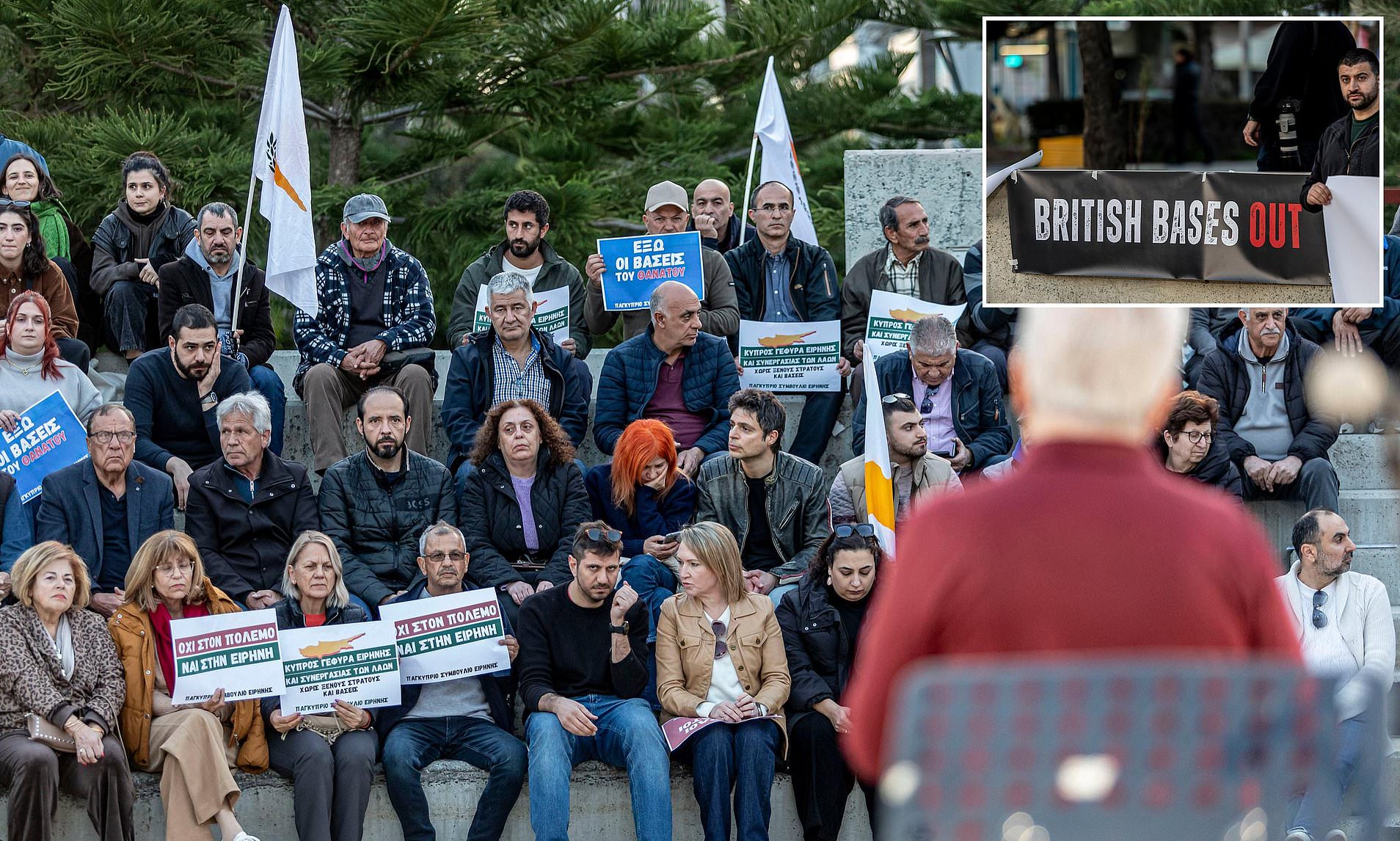 Anti-UK protests break out in Cyprus with chants of 'British bases out ...