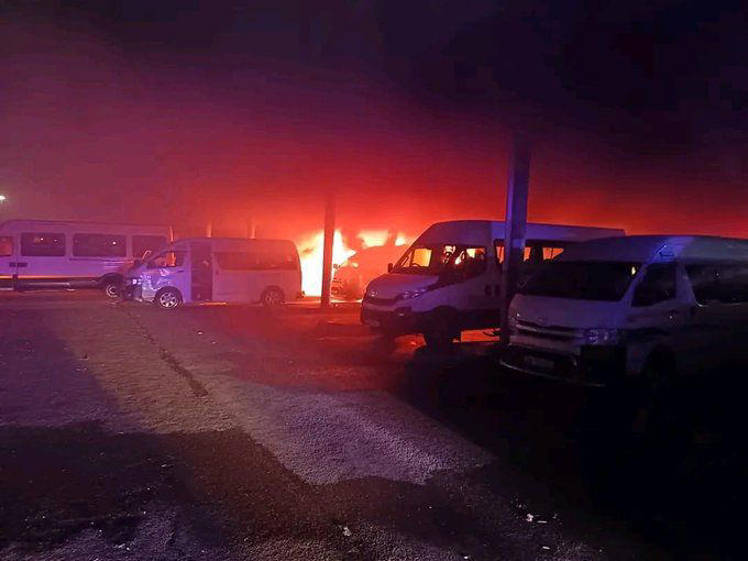 Nine taxis torched at Nyanga taxi rank in Cape Town [photos]