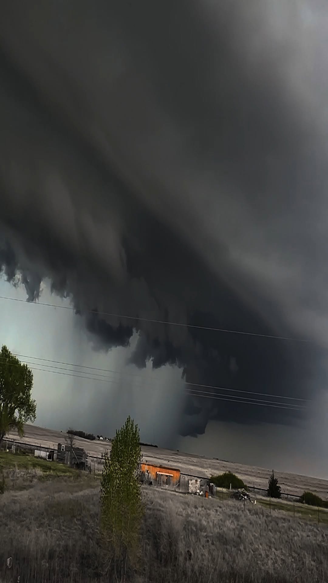 Underneath a powerful supercell storm