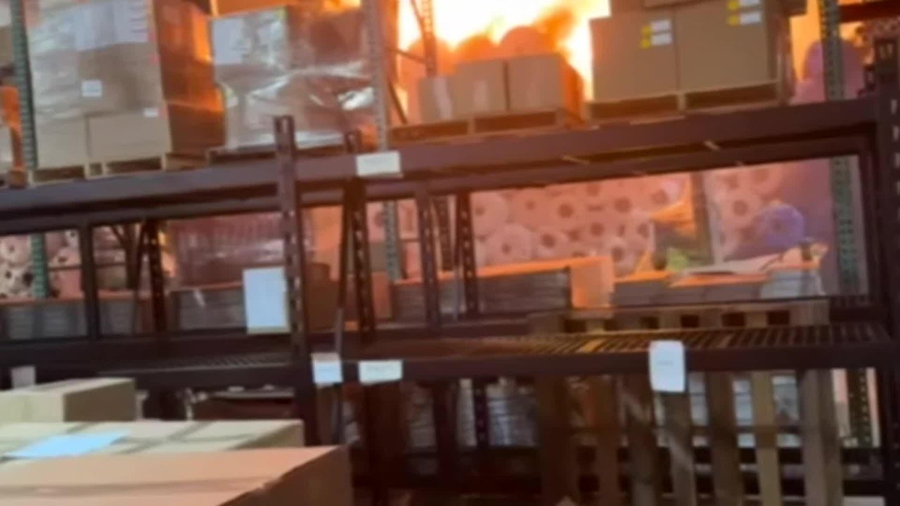 Video from inside Miami-Dade warehouse shows moments when fire broke out
