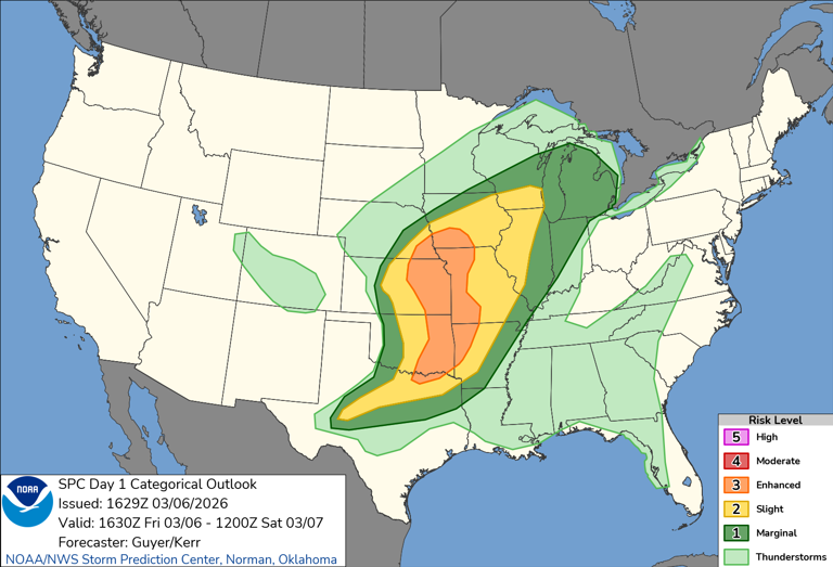 Are tornadoes expected in Iowa storms? Tornado watch issued for Friday