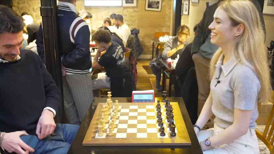 A chess beginner accidentally sat down against a master