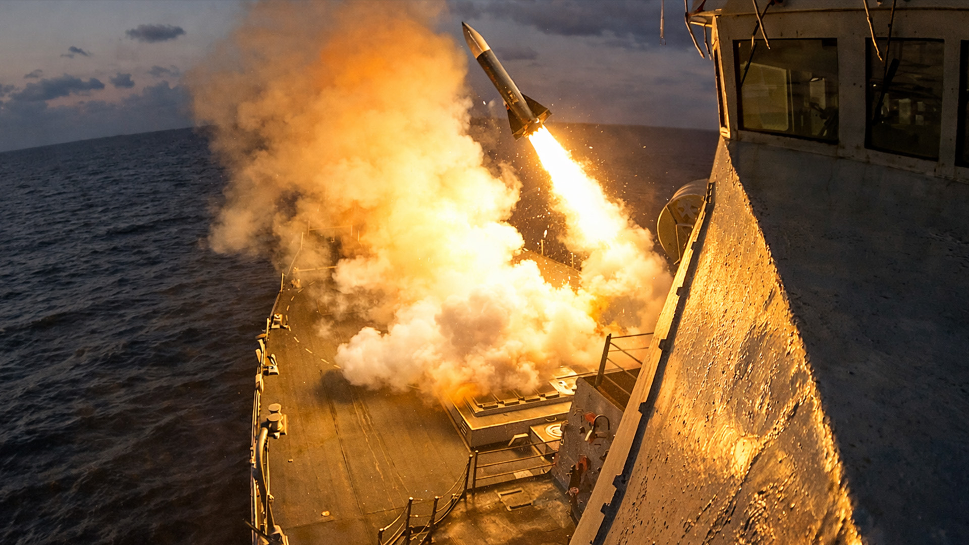 USS Bainbridge operates at sea during Operation Epic Fury