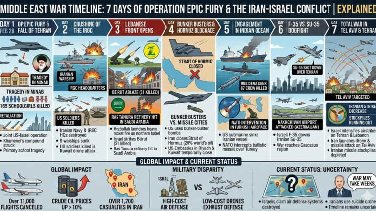 Middle East war timeline: 7 days of Operation Epic Fury and the Iran ...