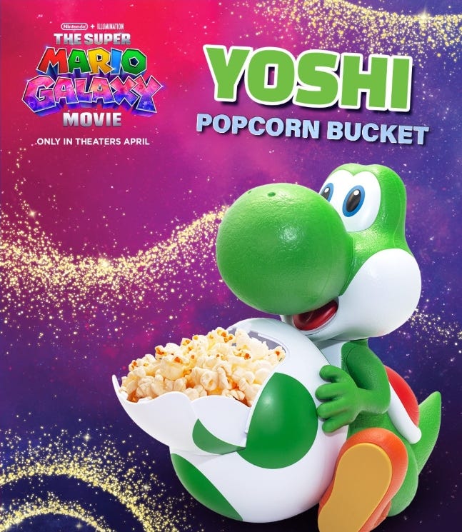 First look at Mario Galaxy movie popcorn bucket: Yoshi is here