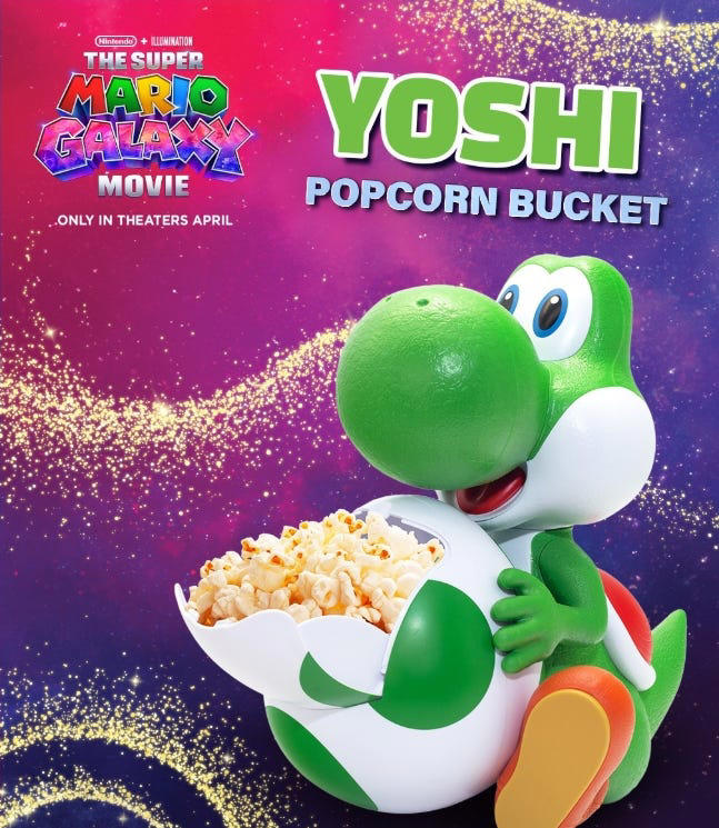 First look at Mario Galaxy movie popcorn bucket: Yoshi is here