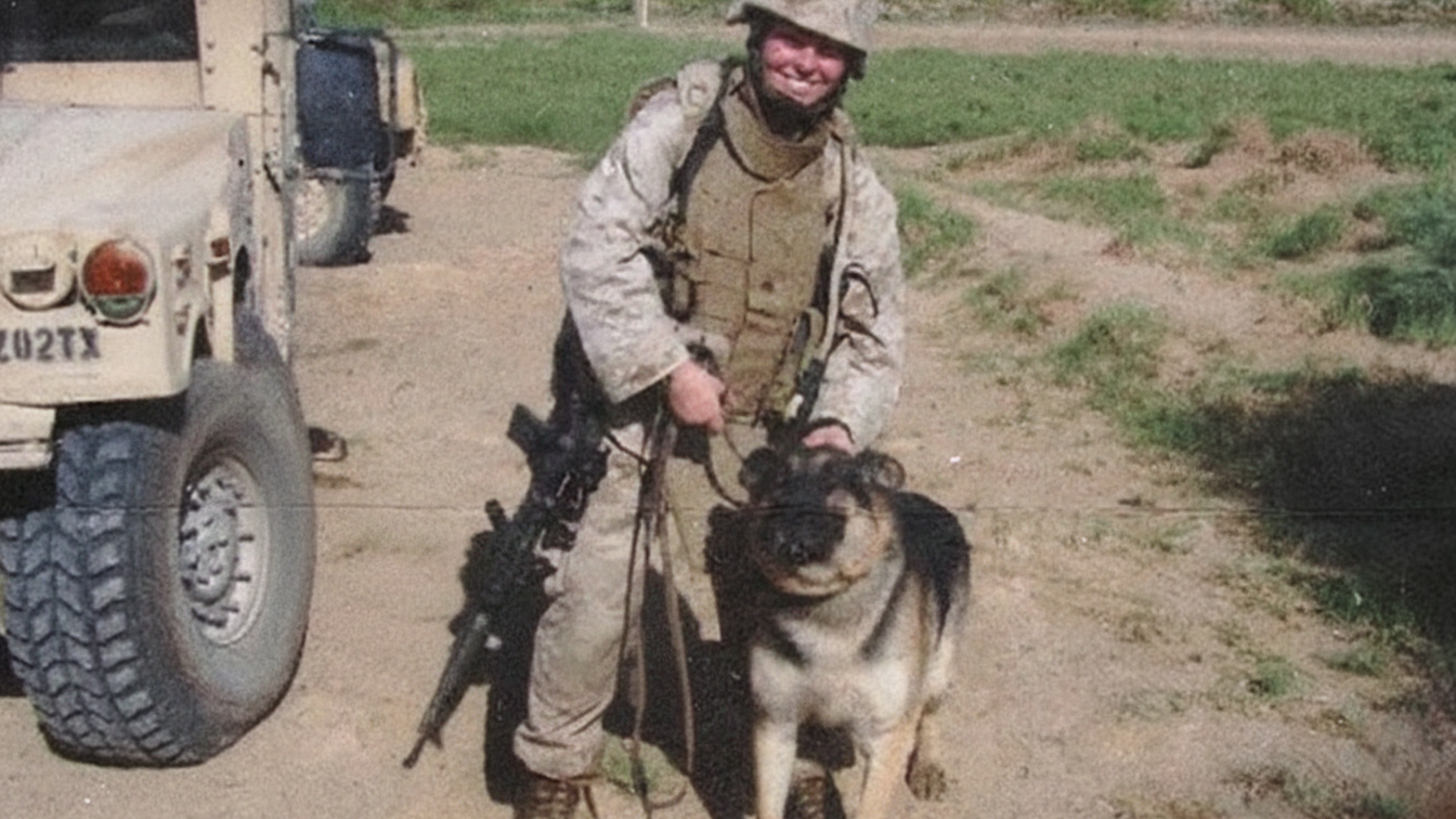 He lost two marines to a sniper - this dog was the only friend left