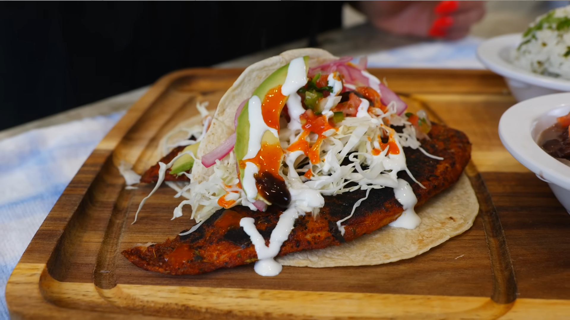 Quick and easy blackened fish tacos with cilantro lime rice