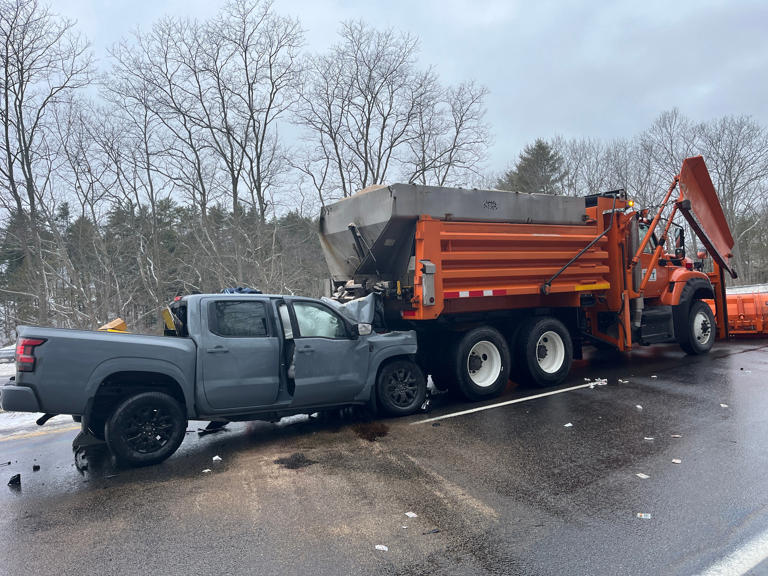 2 sent to hospital after crash involving NH DOT plow truck, state ...