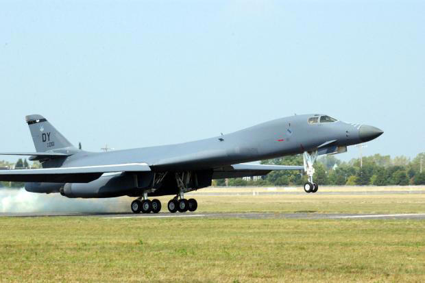 Deadly bomber capable of carrying 24 cruise missiles lands in Cotswolds