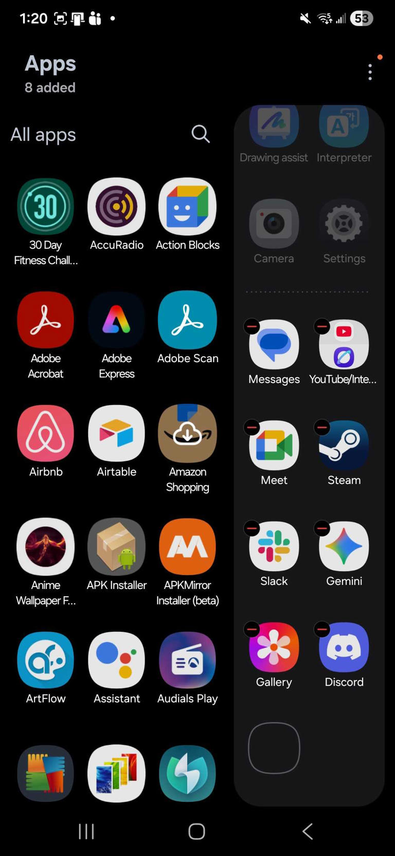 I put all my favorite apps in an Edge Panel, and my home screen is ...