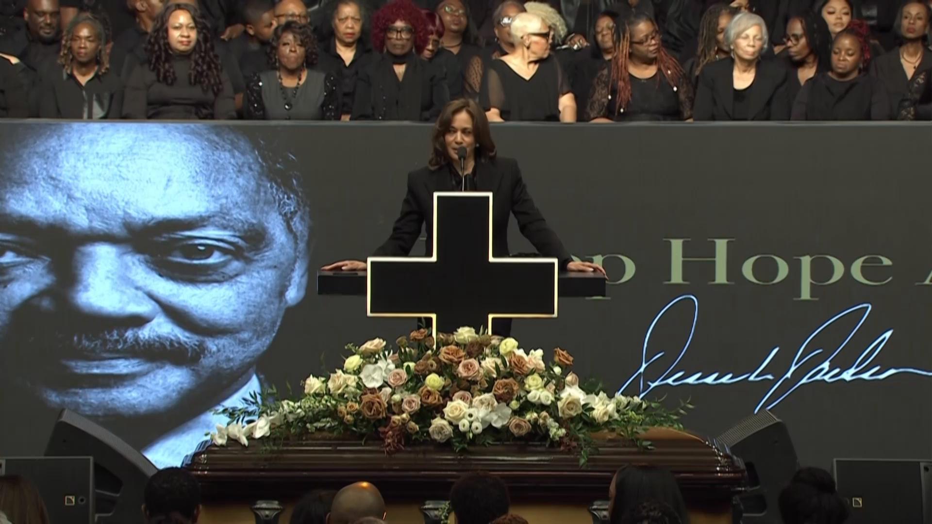 Kamala Harris eulogizes Jackson as a leader who fought barriers to ...