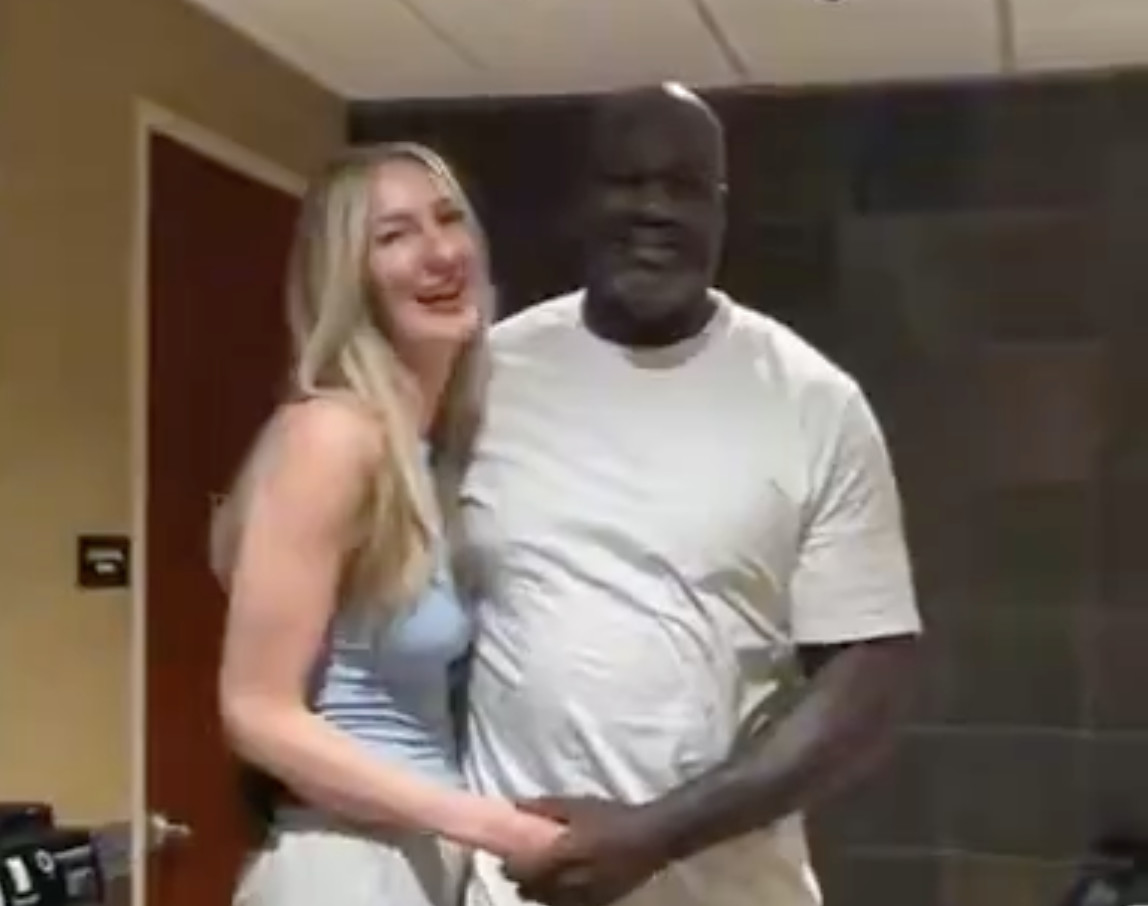 Watch Shaquille O'Neal meet the world's tallest model, Ekaterina Lisina