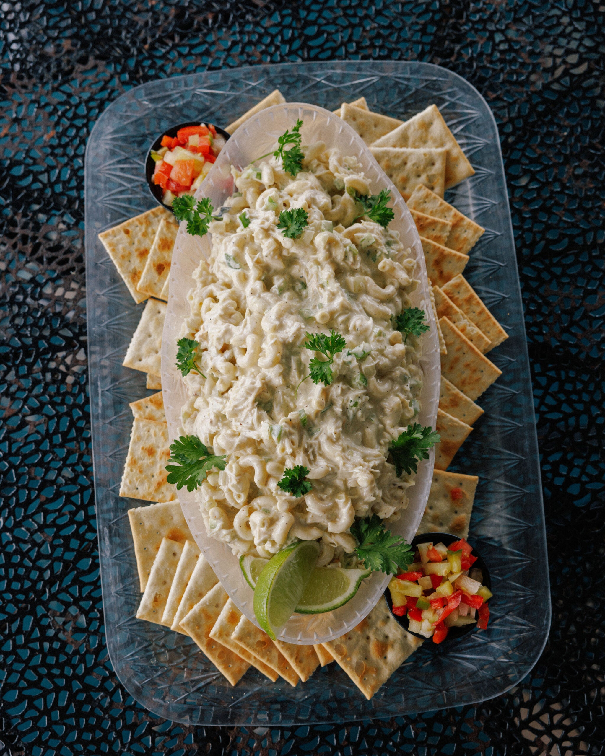 Stone crab macaroni salad