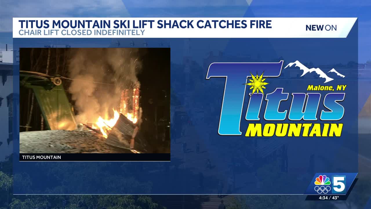 Titus Mountain ski lift shack catches fire; chair lift closed indefinitely