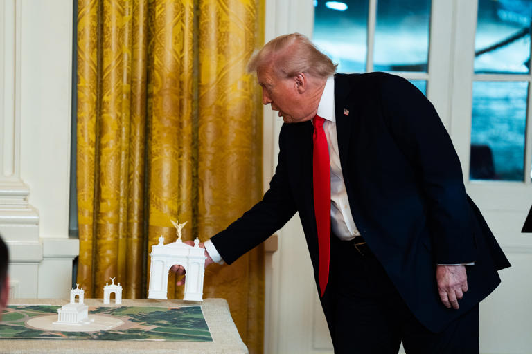 Democrats join legal challenge to Trump’s planned 250-foot arch