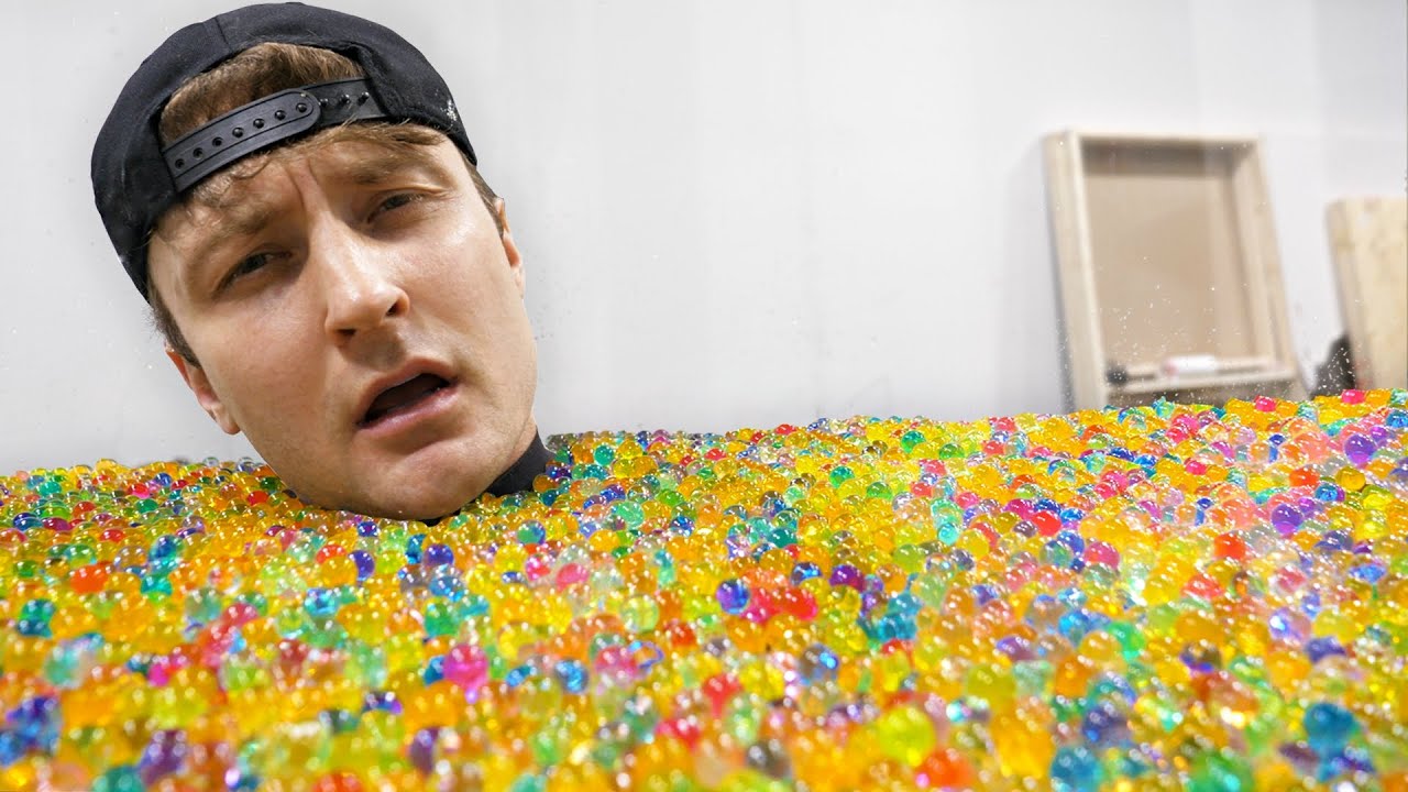 Buried overnight in 10 million Orbeez!