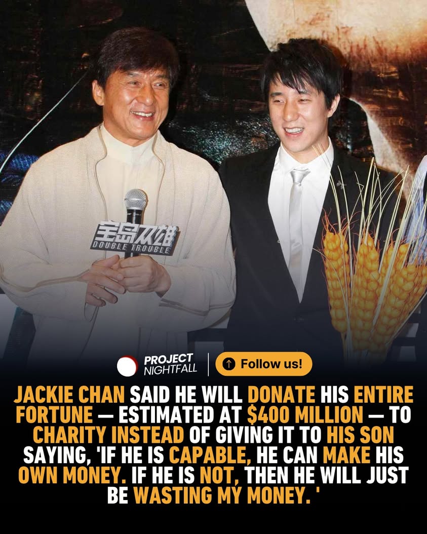 Jackie Chan's $400 million shocker: Son cut off, all goes to charity!