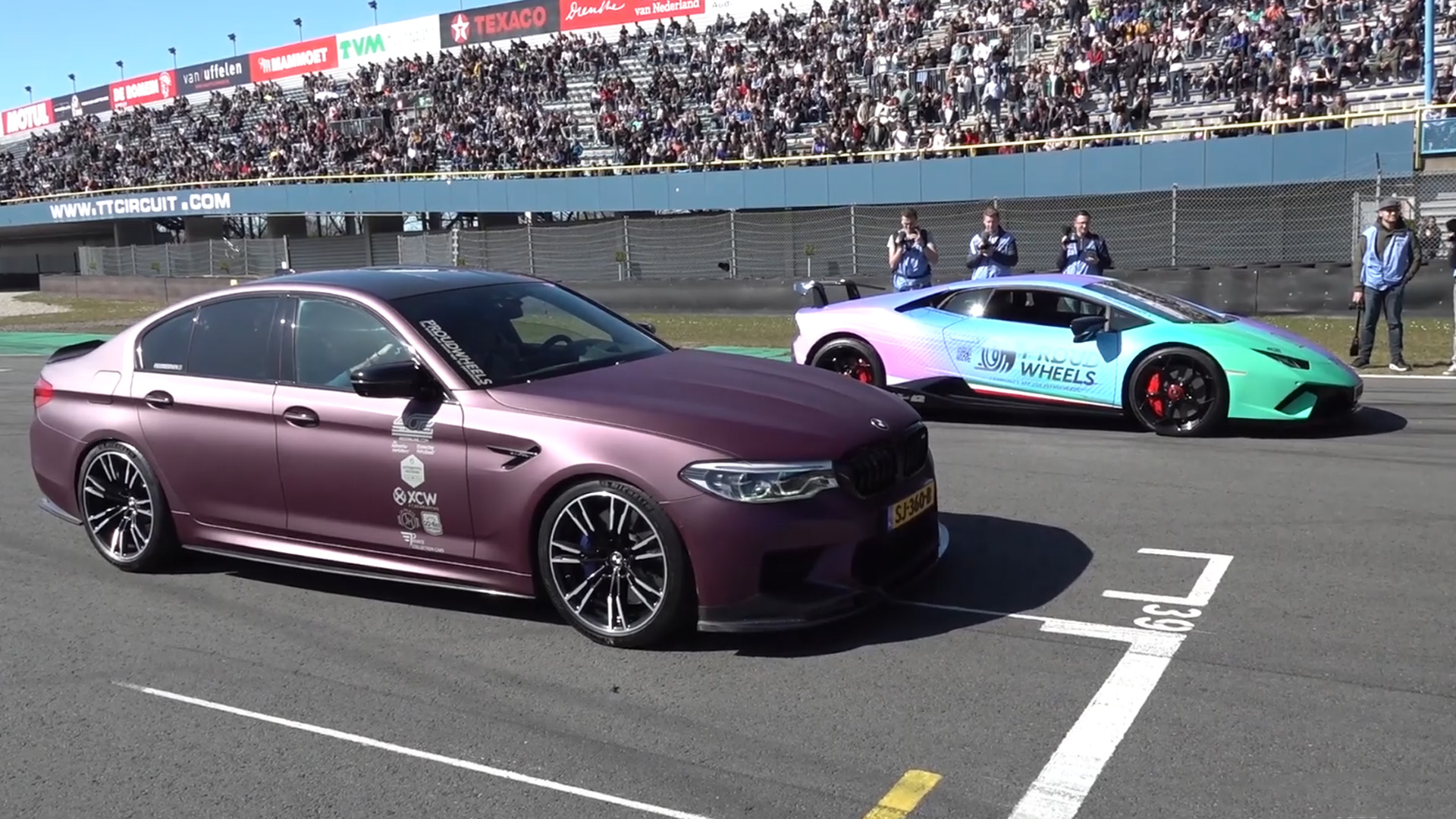 Can BMW M5 beat Lamborghini Huracan Performante in drag race?