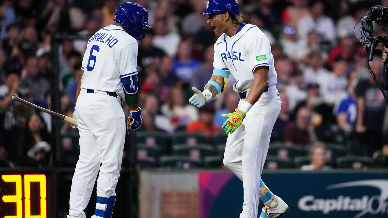 Lucas Ramirez homers for Brazil in WBC with father Manny Ramirez in ...