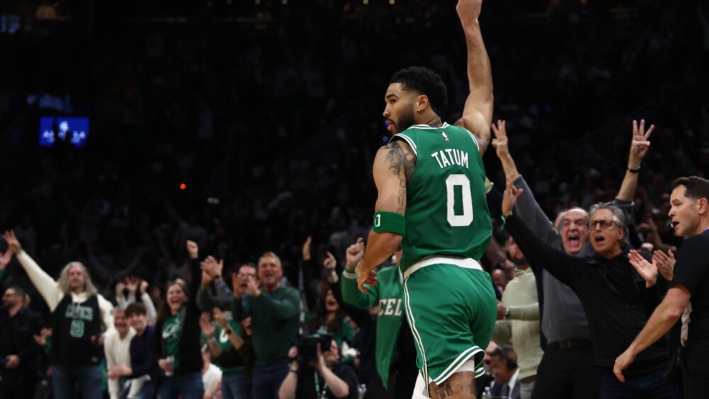 Jayson Tatum scores 15 points in return from Achilles surgery, Celtics ...