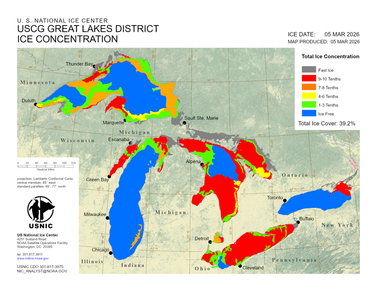 Lake Erie ice coverage drops to 70%. Will new ice form in March?