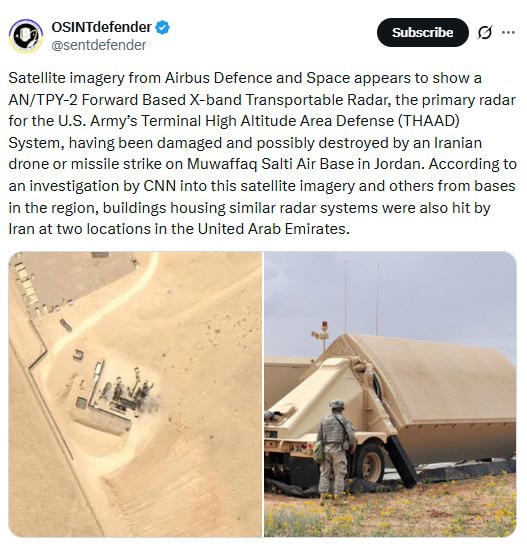 Iran destroys $300-million US THAAD radar system as Middle East remains ...