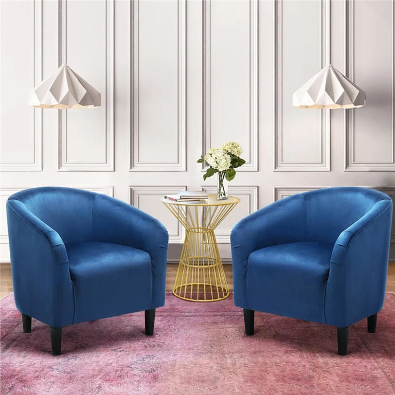 Walmart's $157 velvet tub chair set: 48% off in 7 colors for small spaces