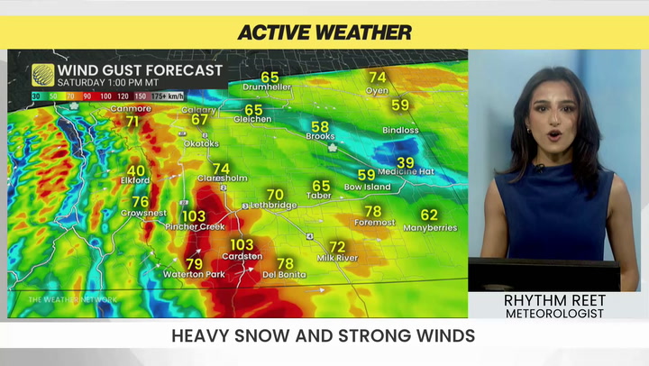 Heavy snowfall and strong winds for Alberta