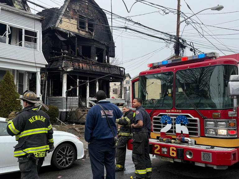 Car crashes into fire engine responding to fire in New Jersey