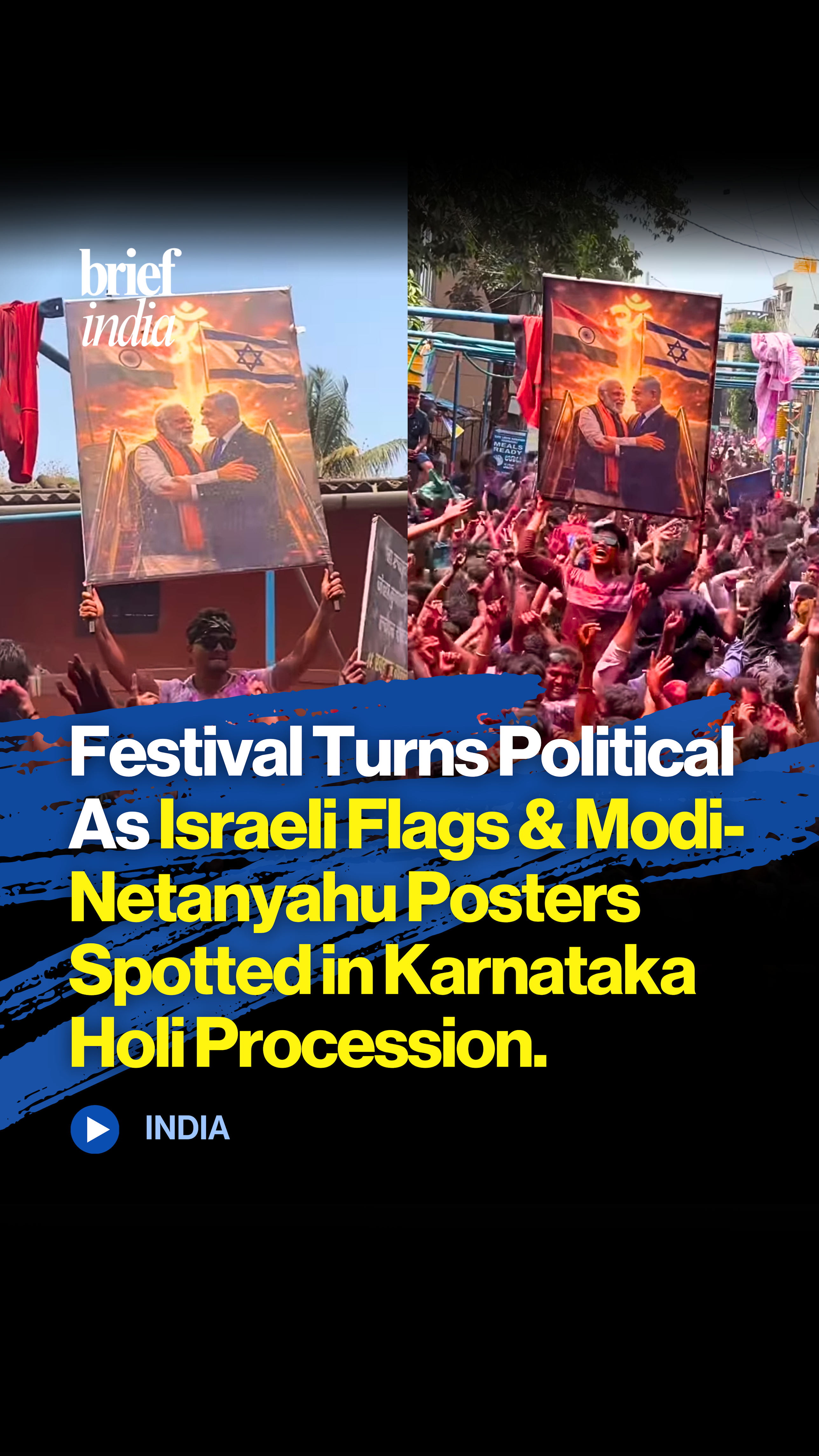 Holi procession in Karnataka’s Belagavi sees Israeli flags and posters ...