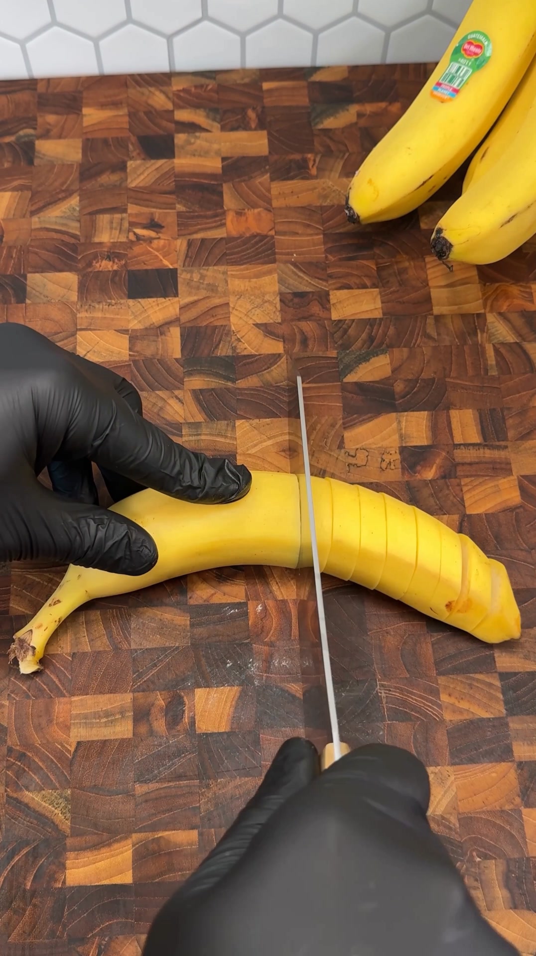Making chocolate banana bites