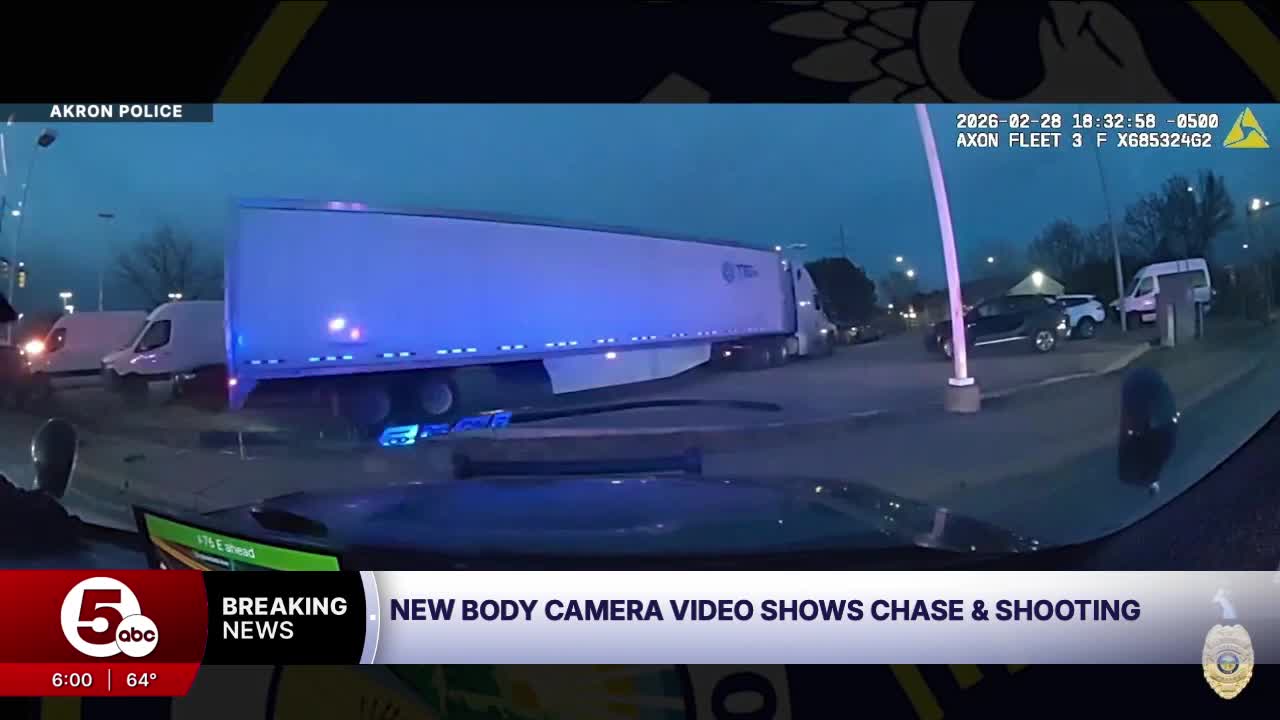 Akron PD releases chaotic body cam footage from semi chase that ended ...