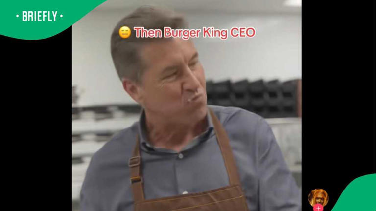 Only one thing missing: Burger King CEO shows how he eats his product ...