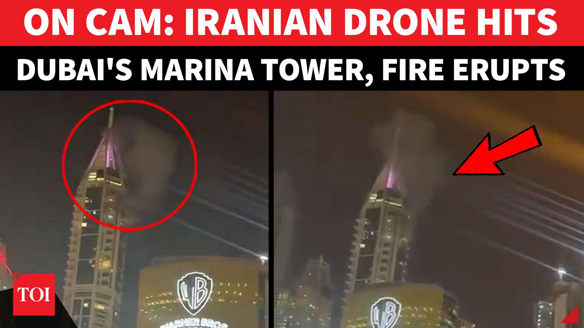 Big Iranian drone attack: Fire, smoke seen from Dubai's landmark Marina ...