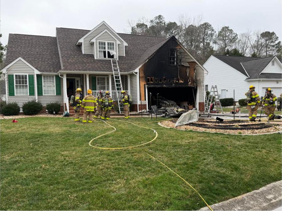 Photos: Chesterfield Fire and EMS battle garage house fire