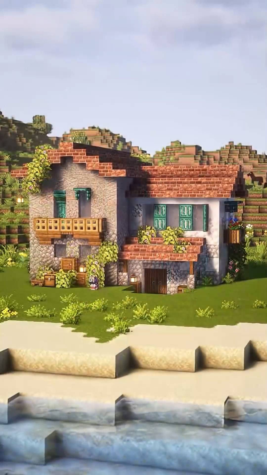 Players start building Greek house in Minecraft worlds