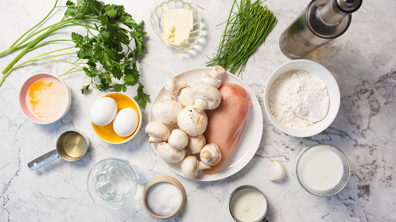 Savory chicken and mushroom crepe recipe