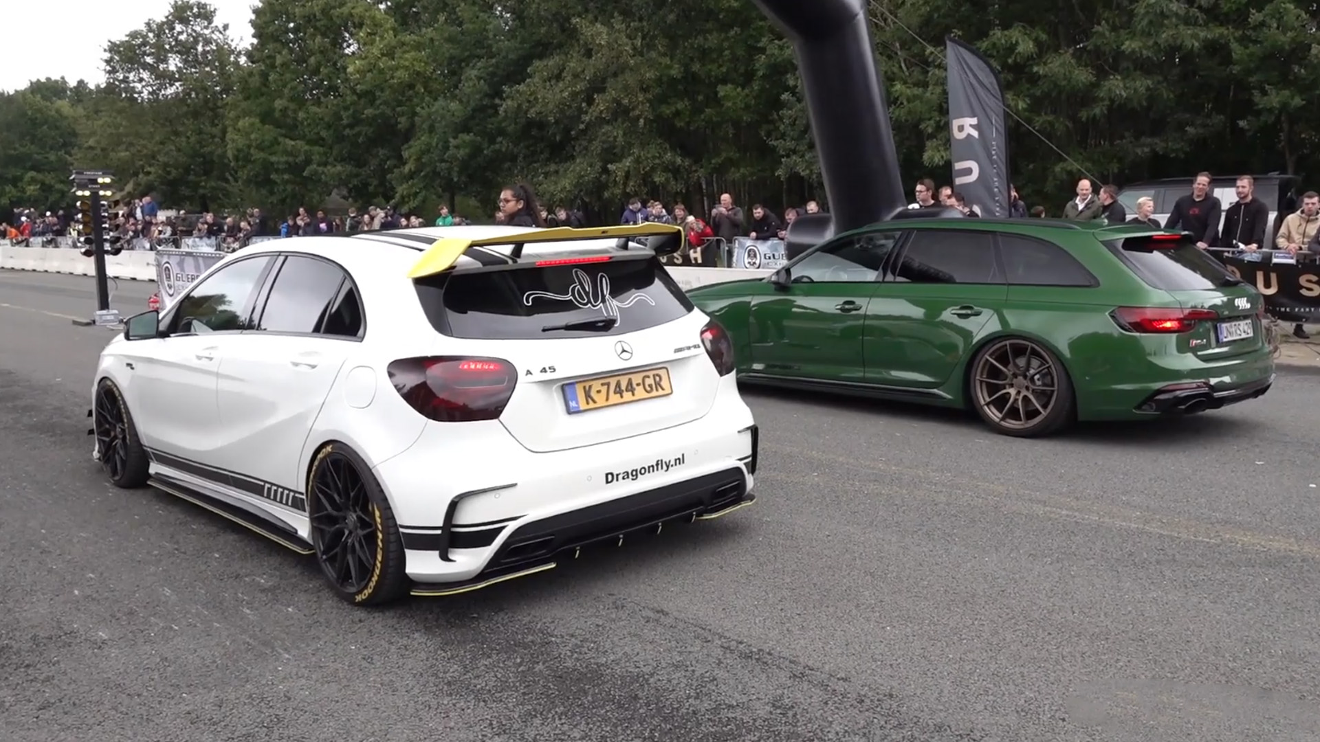 Small AMG A45 takes on Audi RS4 in drag race showdown