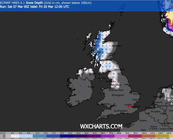 UK snow maps show giant 597-mile blizzard to bury 11 cities - full list