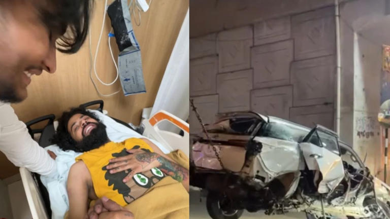 UK07 rider Anurag Dobhal smiles from hospital bed after terrifying live ...