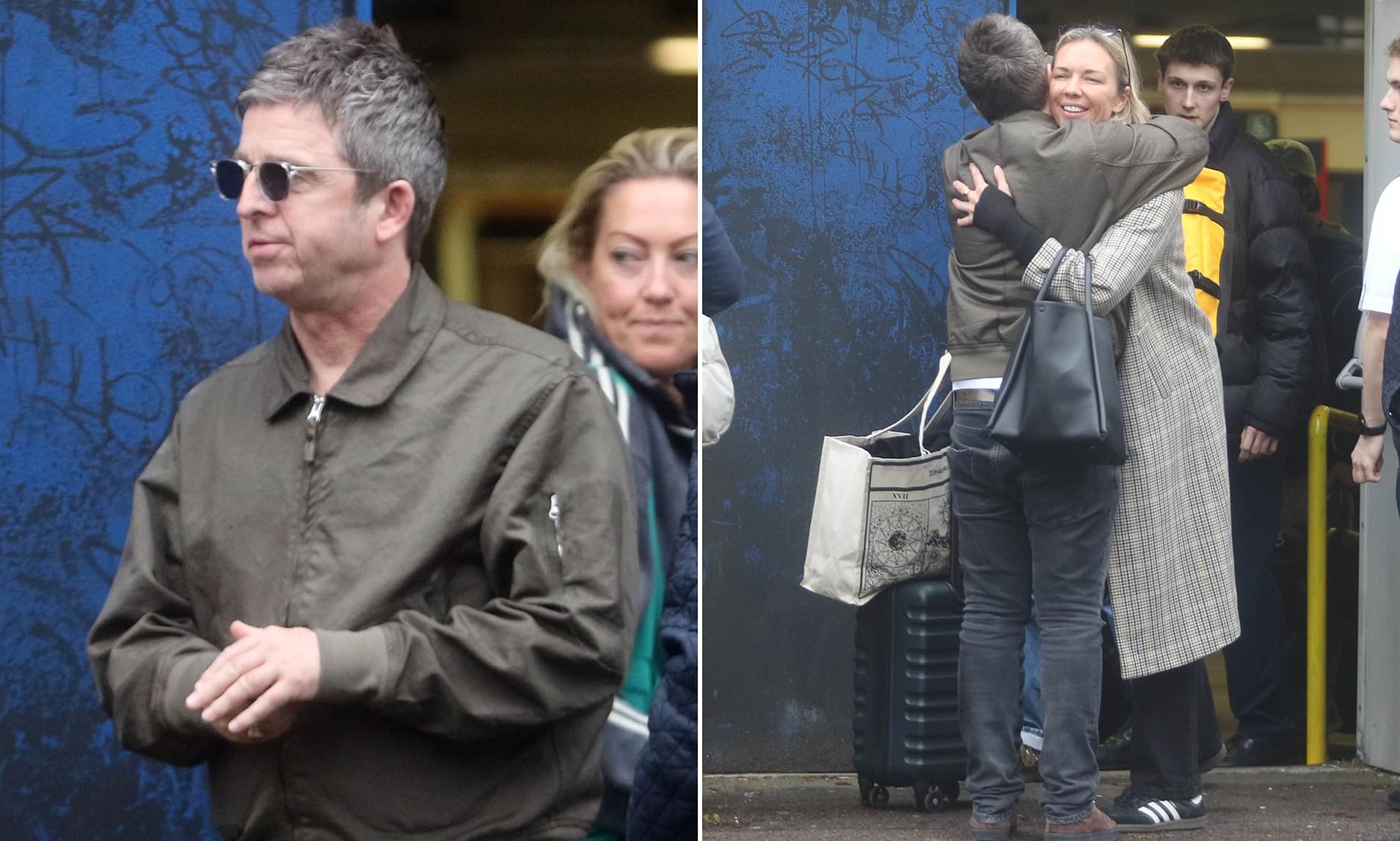 Noel Gallagher and Tori Cook sneak out of Euston Station side exit ...