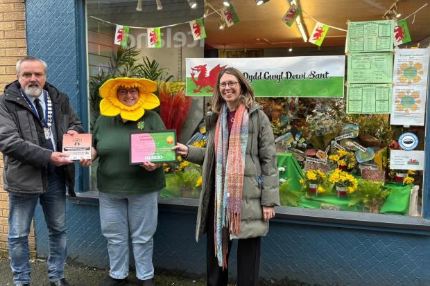 Shop's St David's Day window display wins town-centre prize