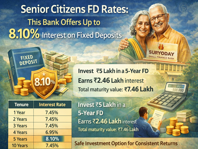 Senior citizens FD rates: This bank offers up to 8.10% interest on ...