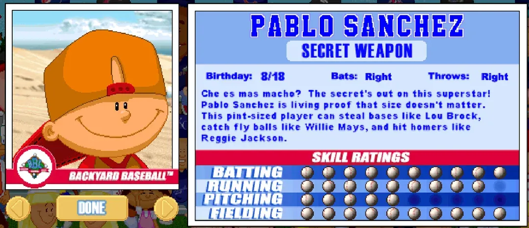 Who were the best Backyard Baseball players?